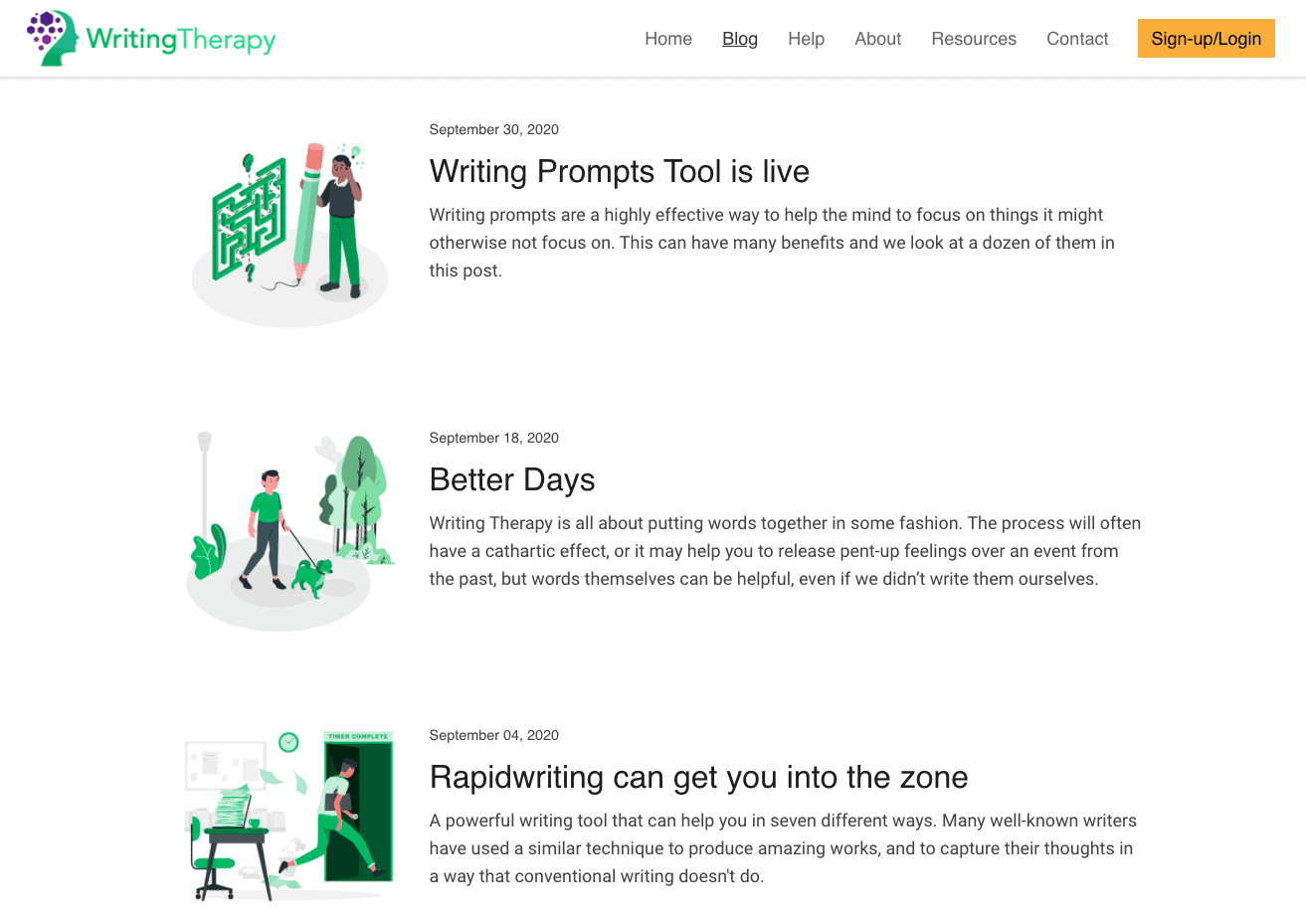 Writing Therapy Blog