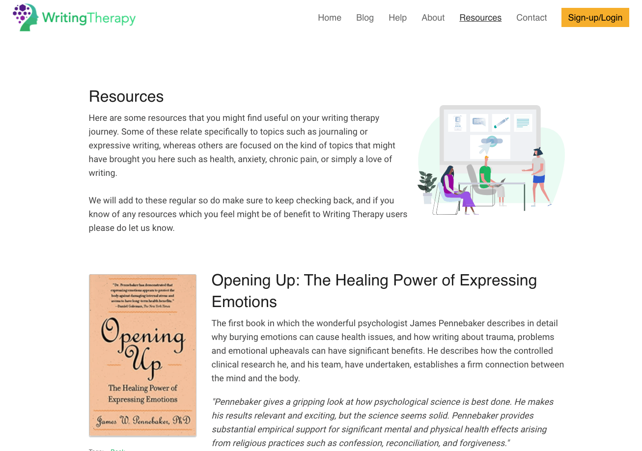 Writing Therapy Resource List